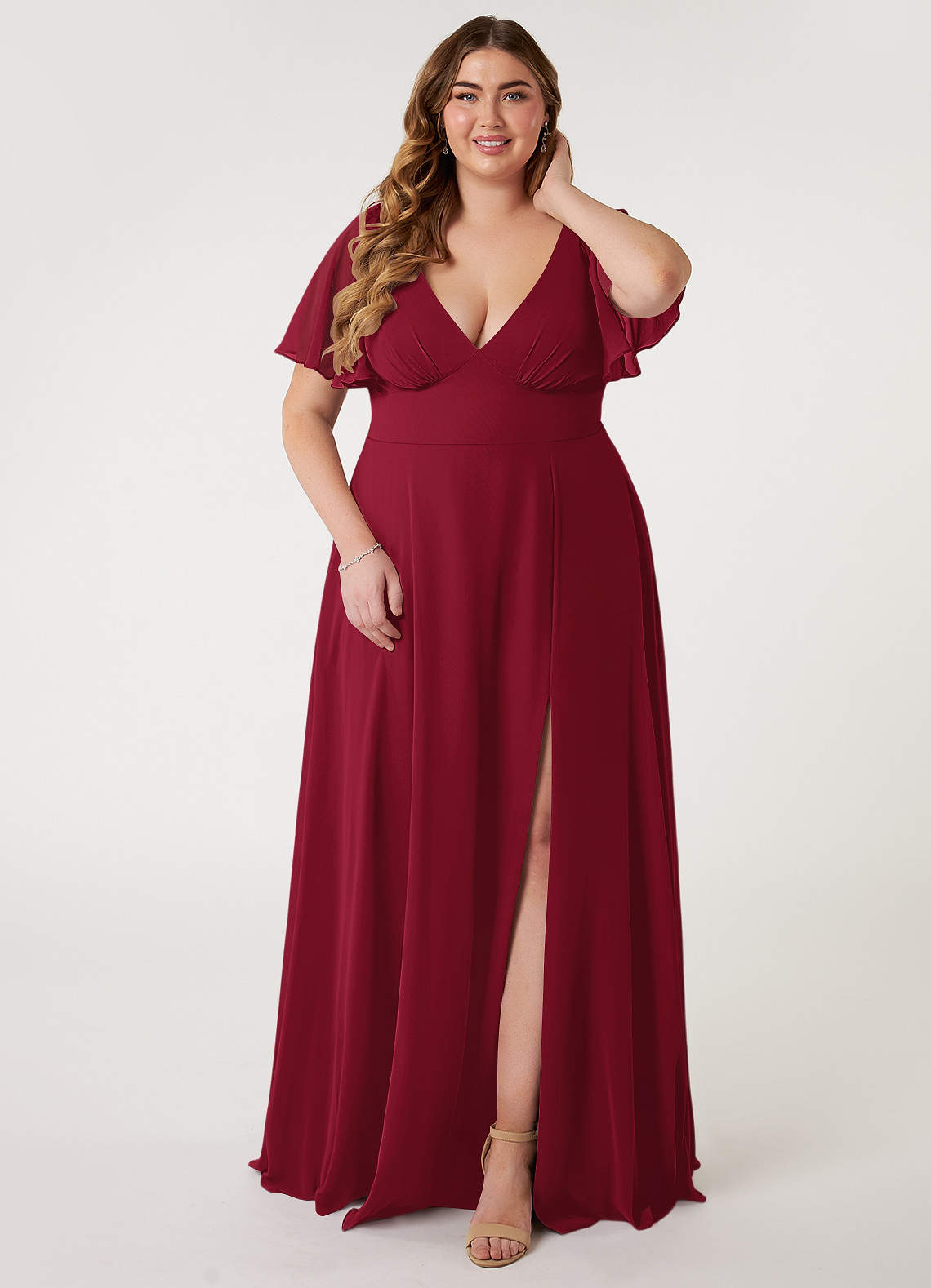Burgundy Azazie Kimber Bridesmaid Dresses | Azazie