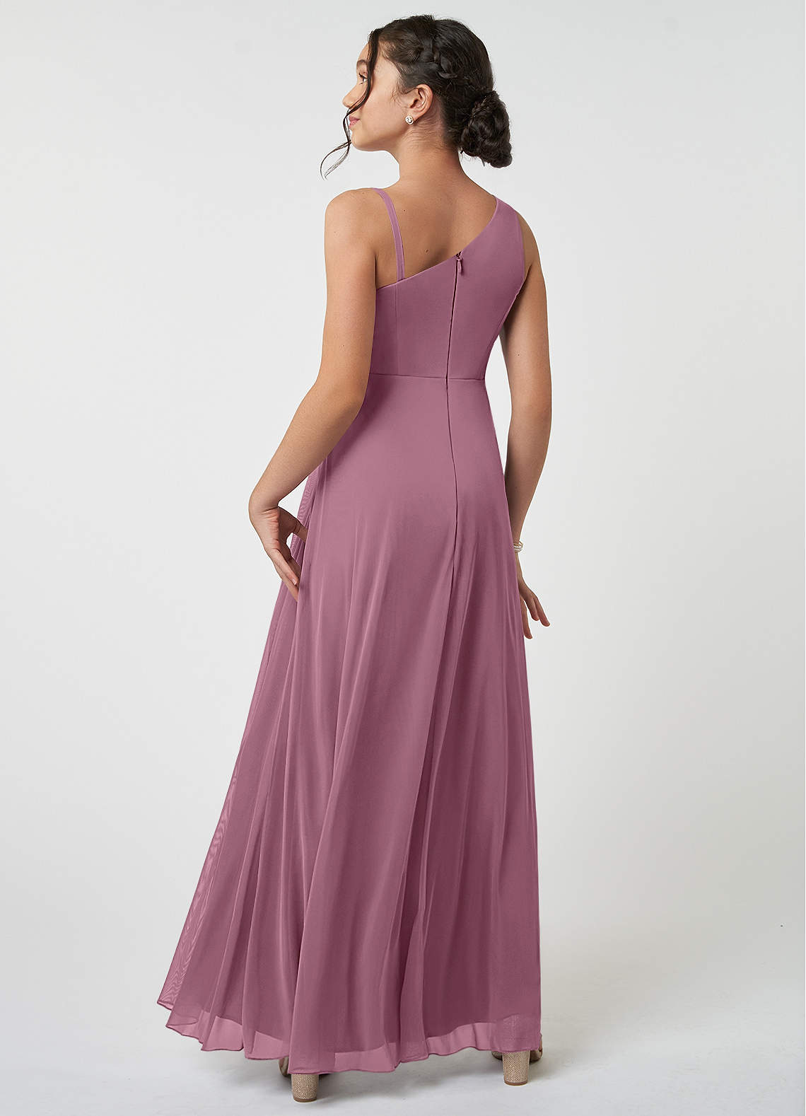 Vintage Mauve Azazie Brooke JBD Junior Bridesmaid Dresses | Azazie