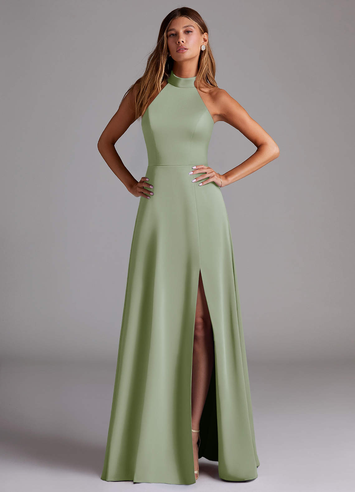 Myra Try-on Dress Sample Dress Dusty Blue Bridesmaid Dresses | Azazie