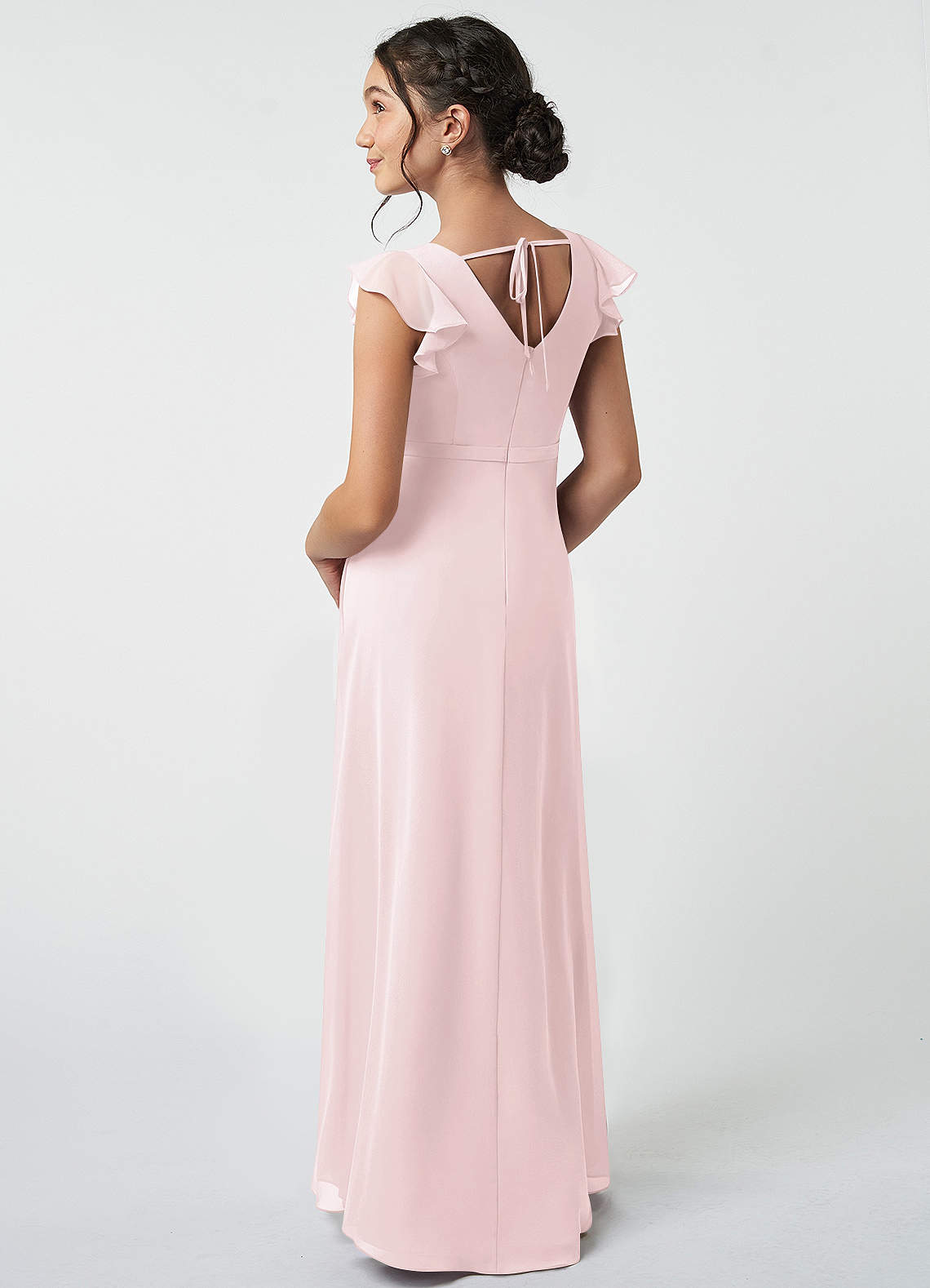 Azazie Claudine Junior Bridesmaid Dress in Blushing Pink | Azazie