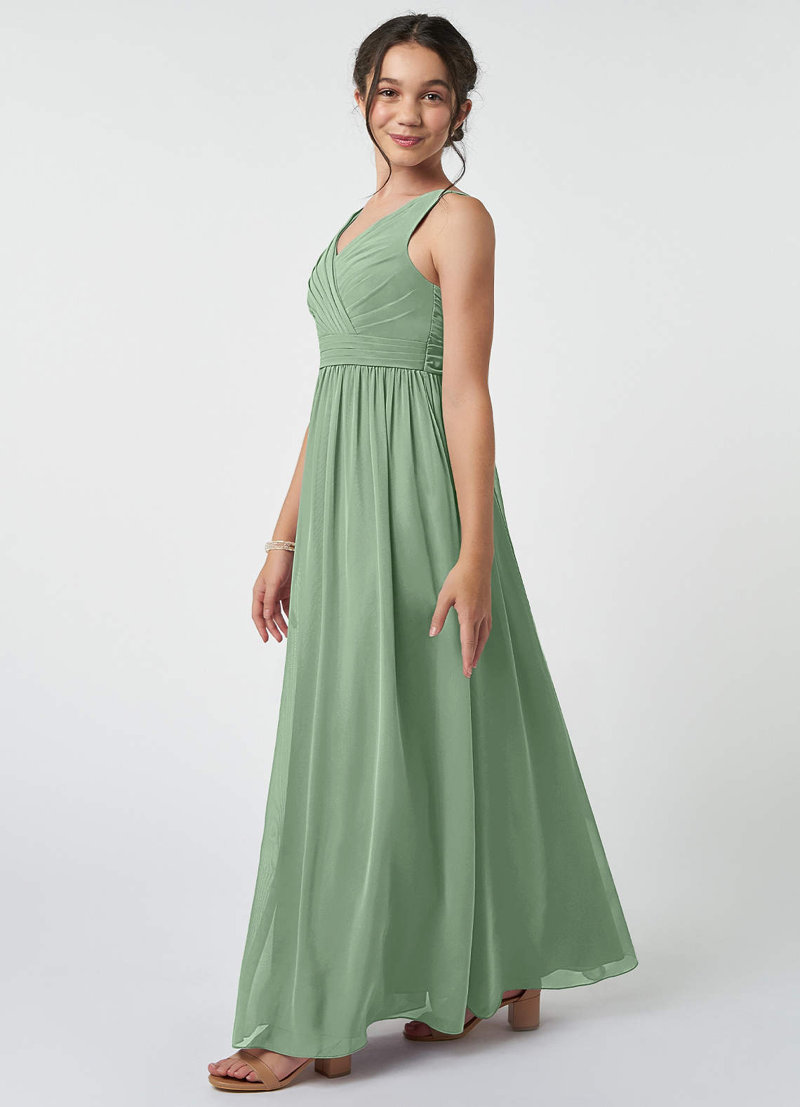 Matcha Azazie Kora Junior Junior Bridesmaid Dresses | Azazie