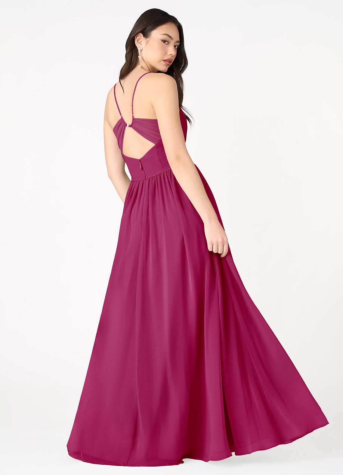 Tory Hot Pink Pleated Maxi Dress Azazie
