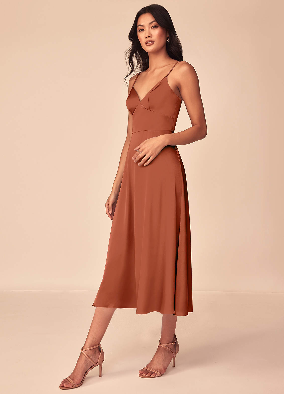 Cedar Rose Azazie Dottie Stretch Satin Dress Bridesmaid Dresses | Azazie