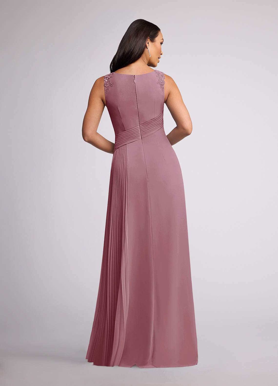 Azazie Galvan Vintage Mauve A Line Sequins Chiffon Dress Mother Of The