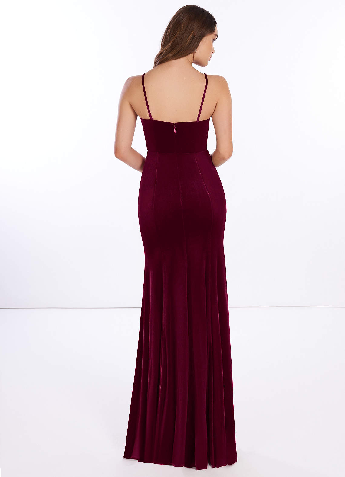 Azazie Solange Velvet Dress Cabernet Bridesmaid Dresses | Azazie