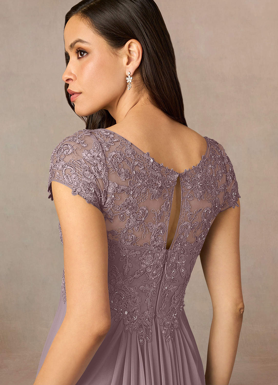 Azazie Macy Dusk A-Line V-Neck Sequin Lace Lace Dress | Azazie