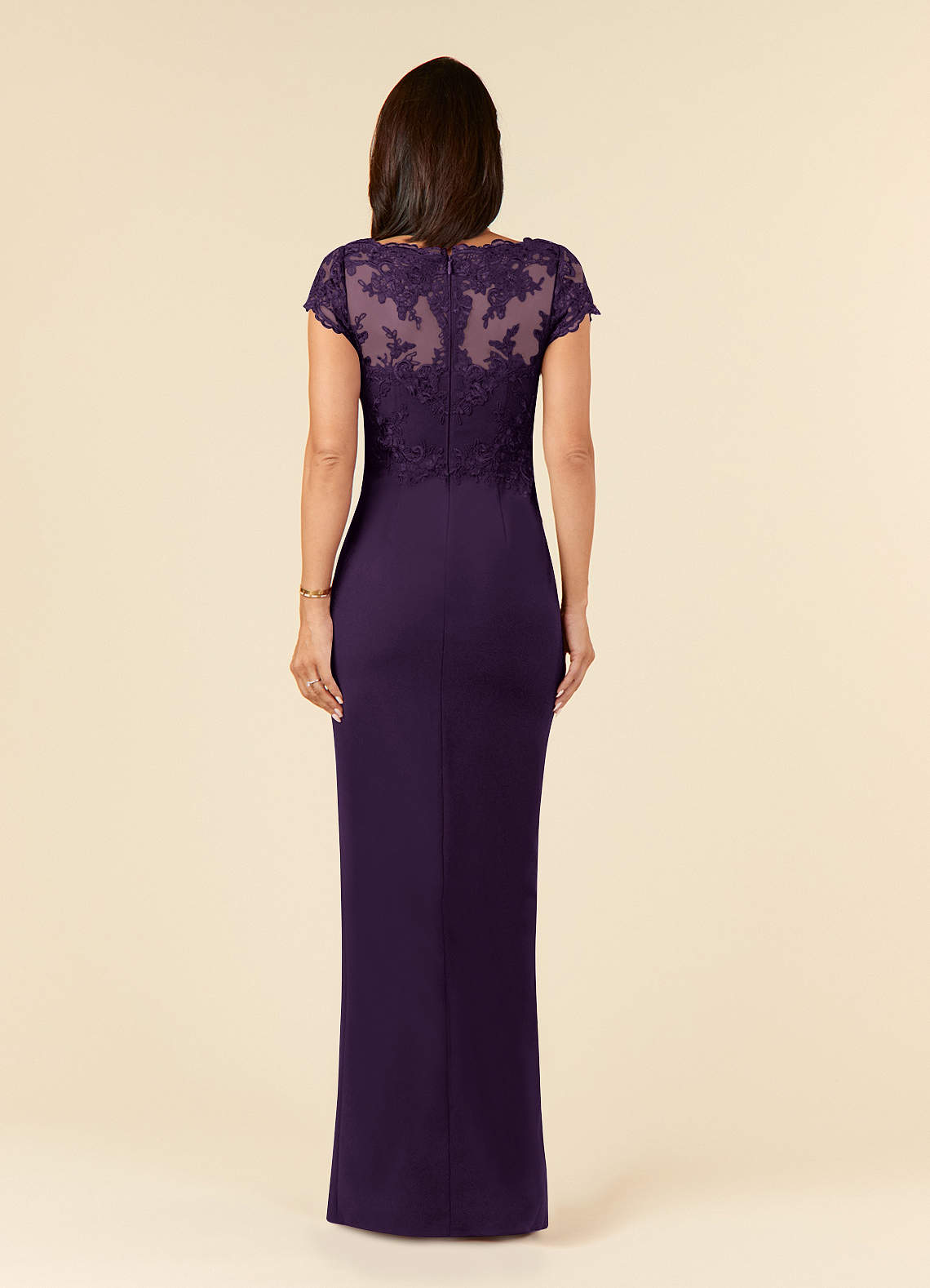 Azazie Carmen Plum Sheath Lace Dress | Azazie CA