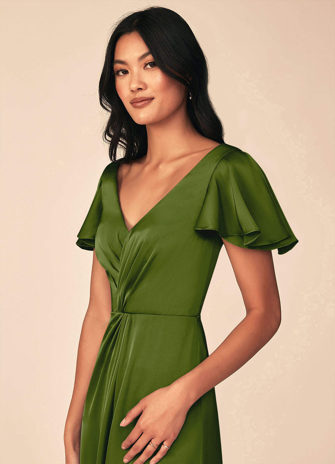 Azazie Soren Stretch Satin Dress Juniper Bridesmaid Dresses | Azazie