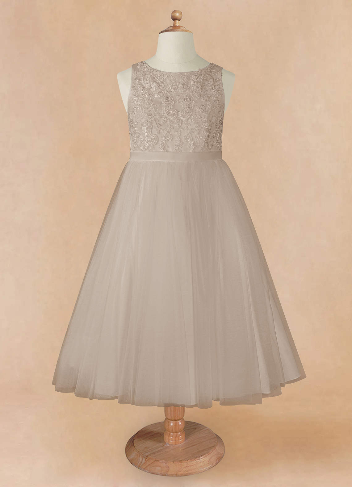 Frost Azazie Calla Frost Ball-Gown Lace Tulle Dress | Azazie