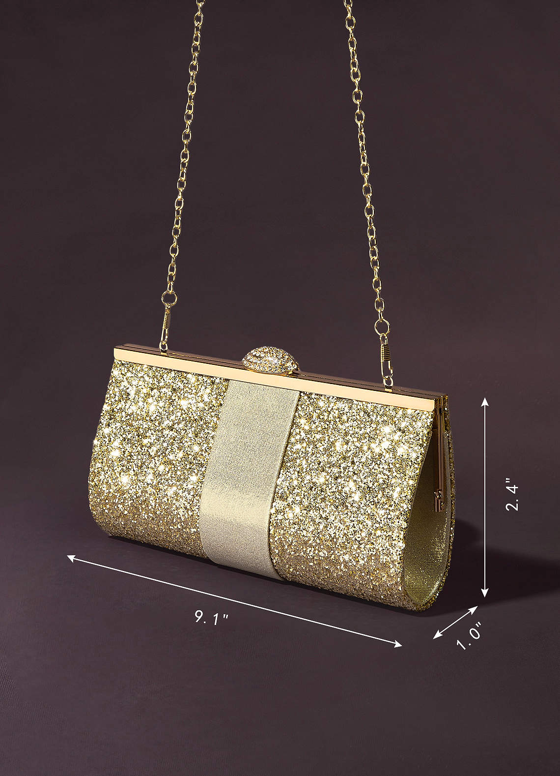 Champagne Sparkling Glitter Clutch Bag | Azazie