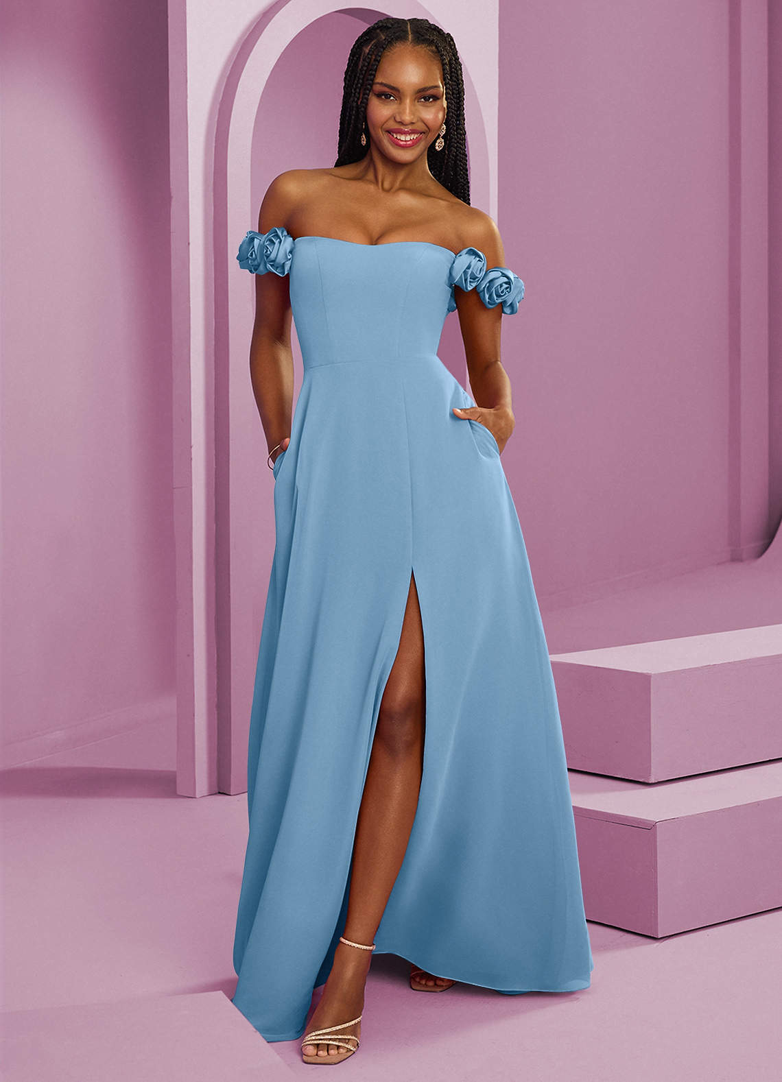 Barbie™ AZAZIE 1056 Steel Blue Bridesmaid Dresses | Azazie