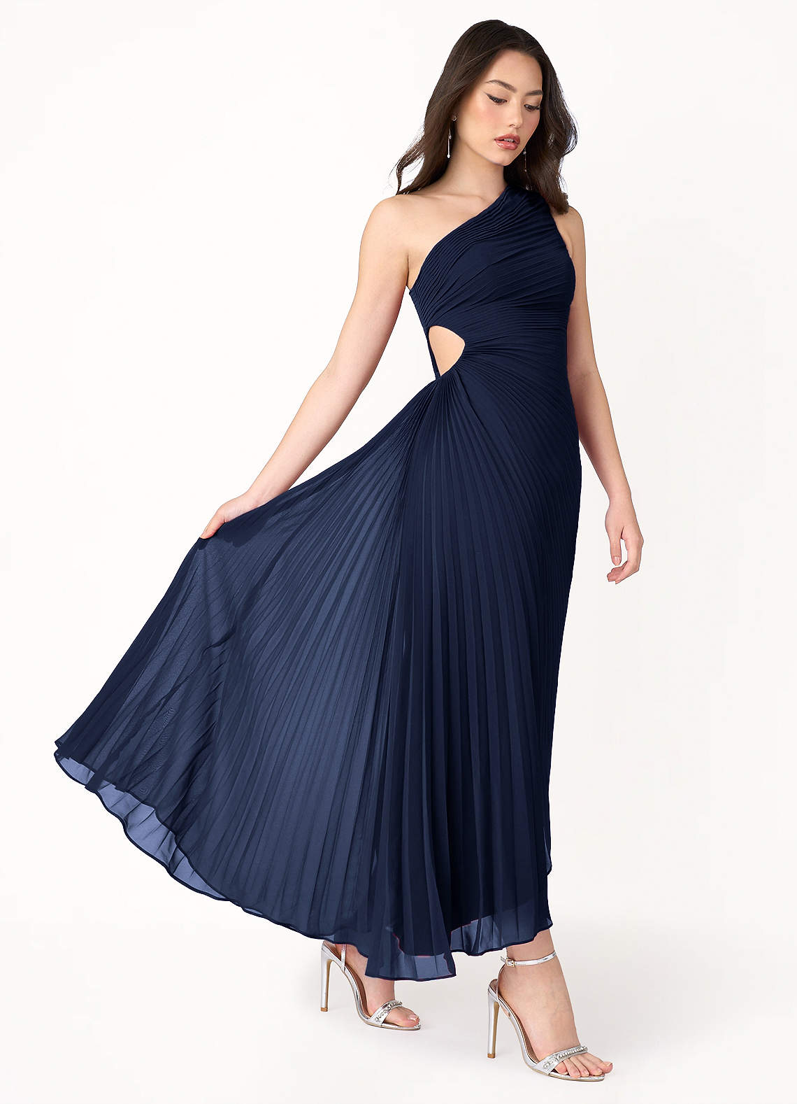 Angelina Navy Asymmetrical Dress Atelier Dresses | Azazie