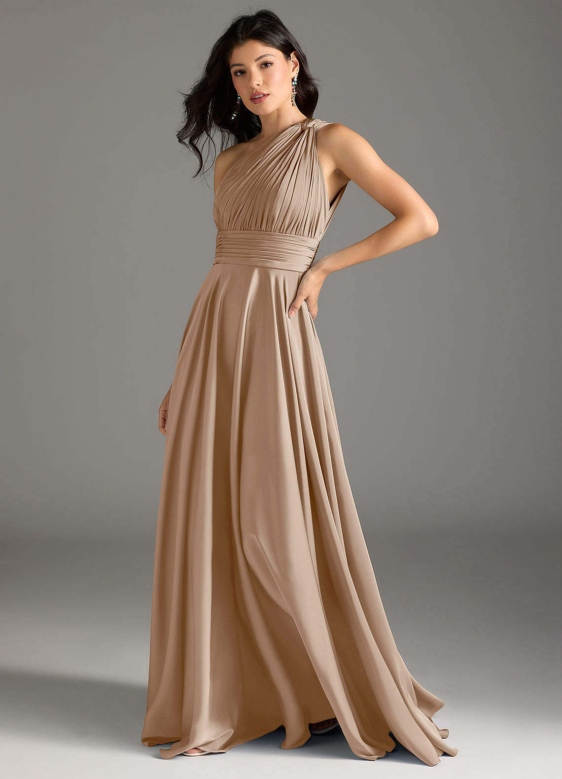 Azazie Charlize Taupe Bridesmaid Dresses | Azazie