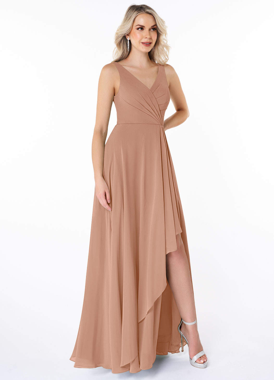 Champagne Rose Azazie Calvi Bridesmaid Dresses | Azazie
