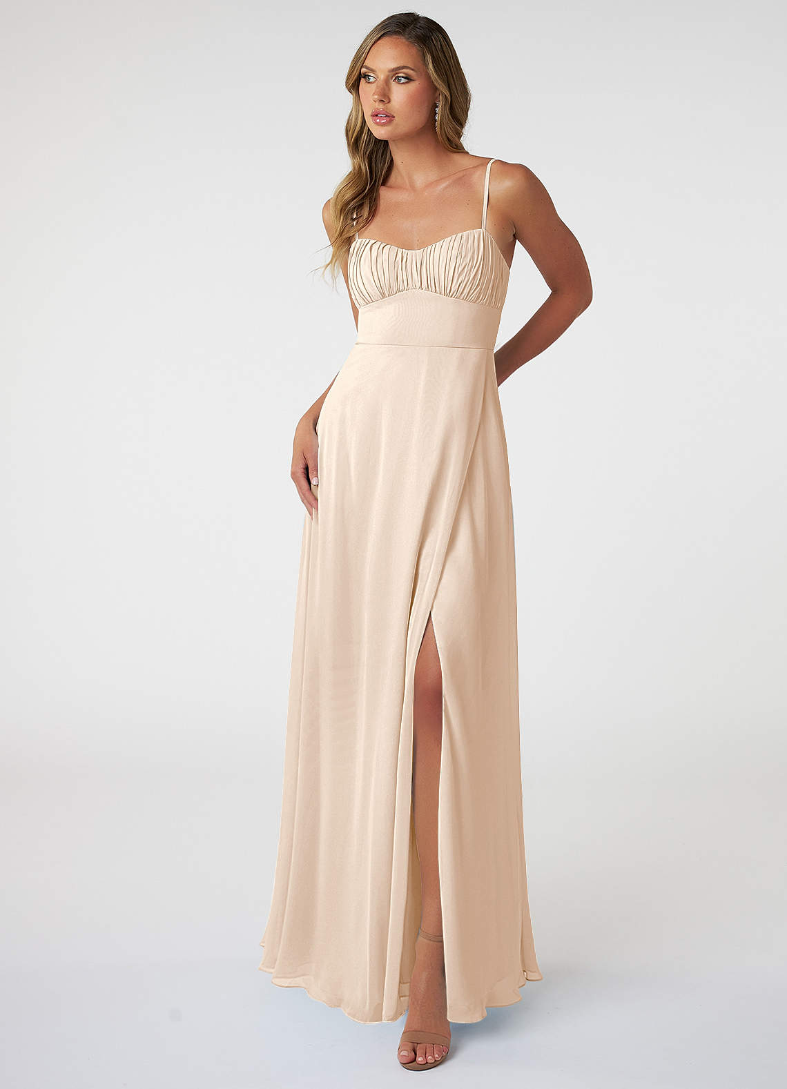 Azazie Breonna White Alabaster Bridesmaid Dresses | Azazie
