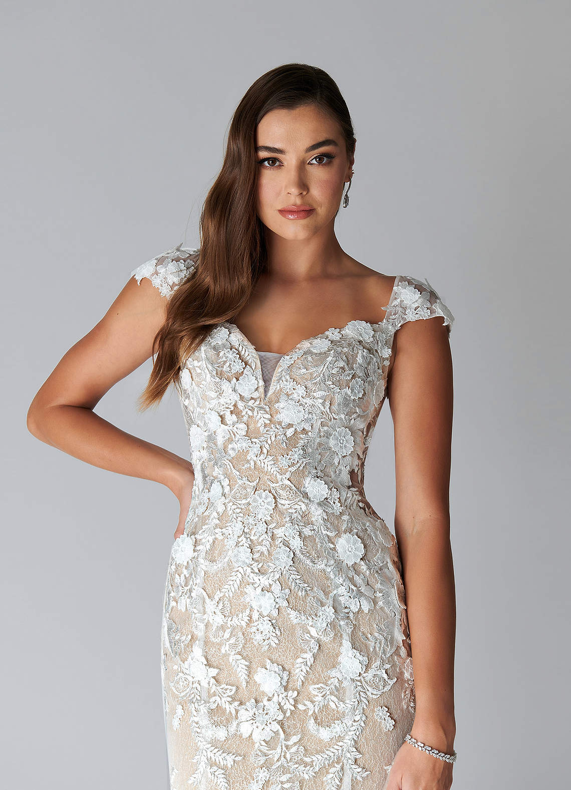 Diamond White/Nude Azazie Salina Mermaid Sweetheart Sequins Tulle ...