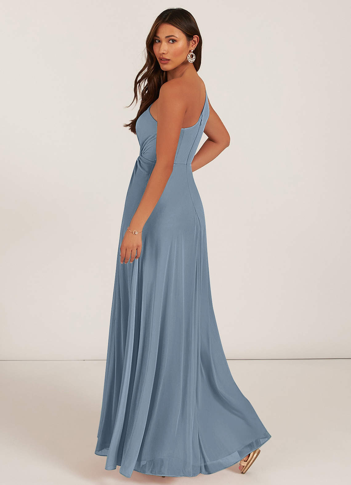 Dusty Blue Azazie Brooke Bridesmaid Dresses | Azazie