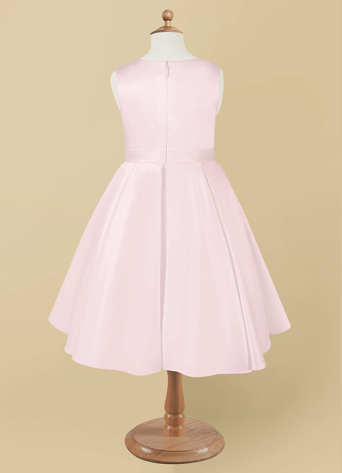 Azazie Coco Blushing Pink A-Line Bow Matte Satin Dress | Azazie