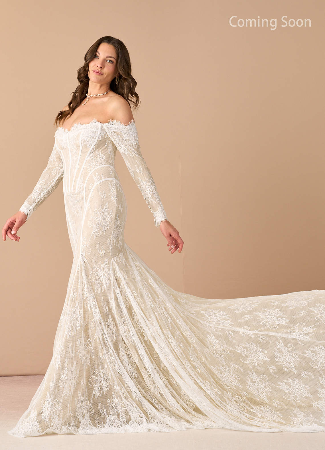 Diamond White/Champagne Azazie Katherine Mermaid Off the Shoulder Tulle ...