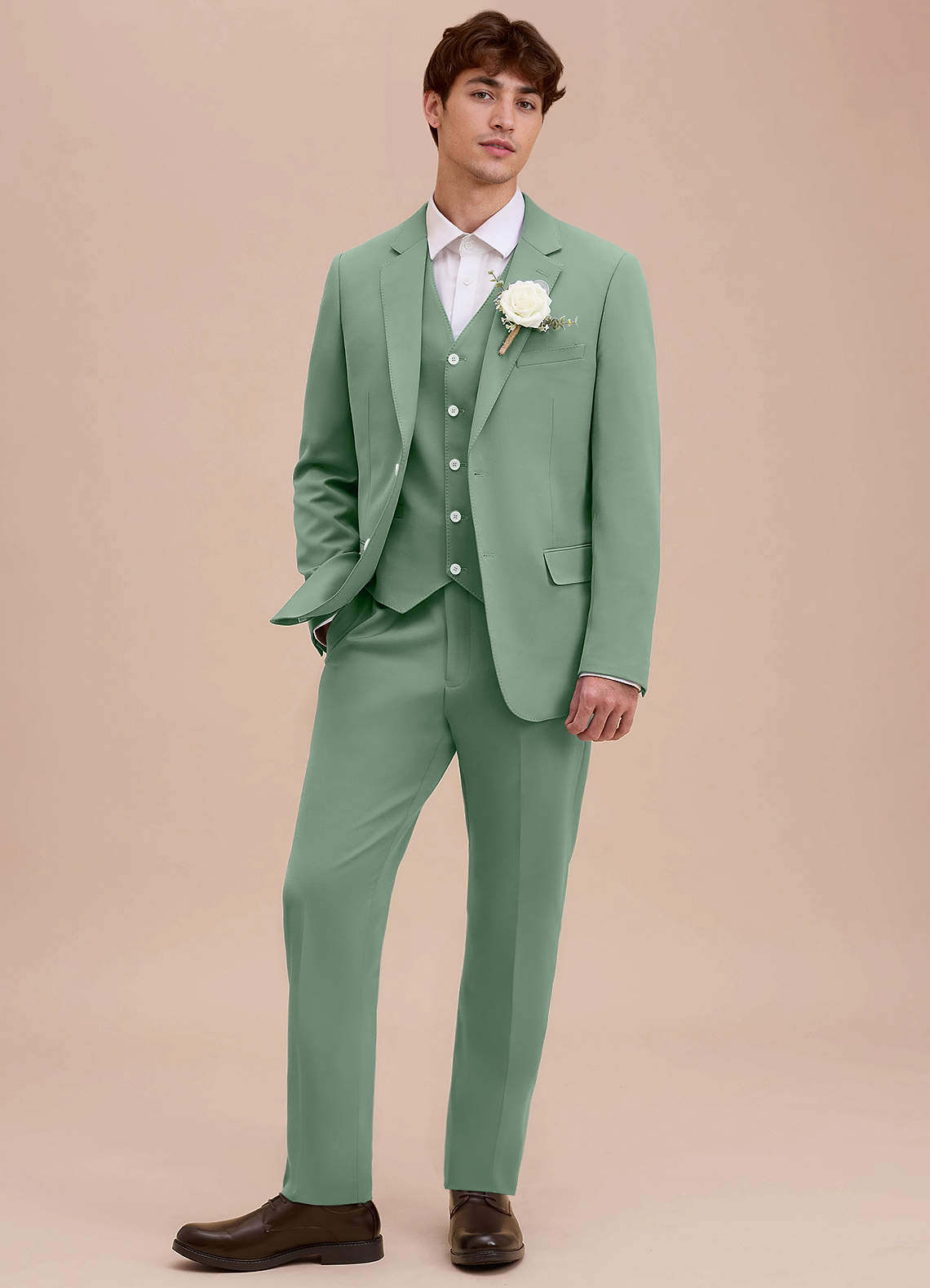Ethan Matcha Refined Weave 3-piece Suit | Suit Sets |Azazie