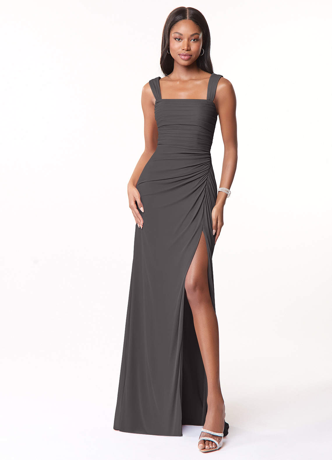 Azazie Jesaphine Steel Grey Bridesmaid Dresses | Azazie