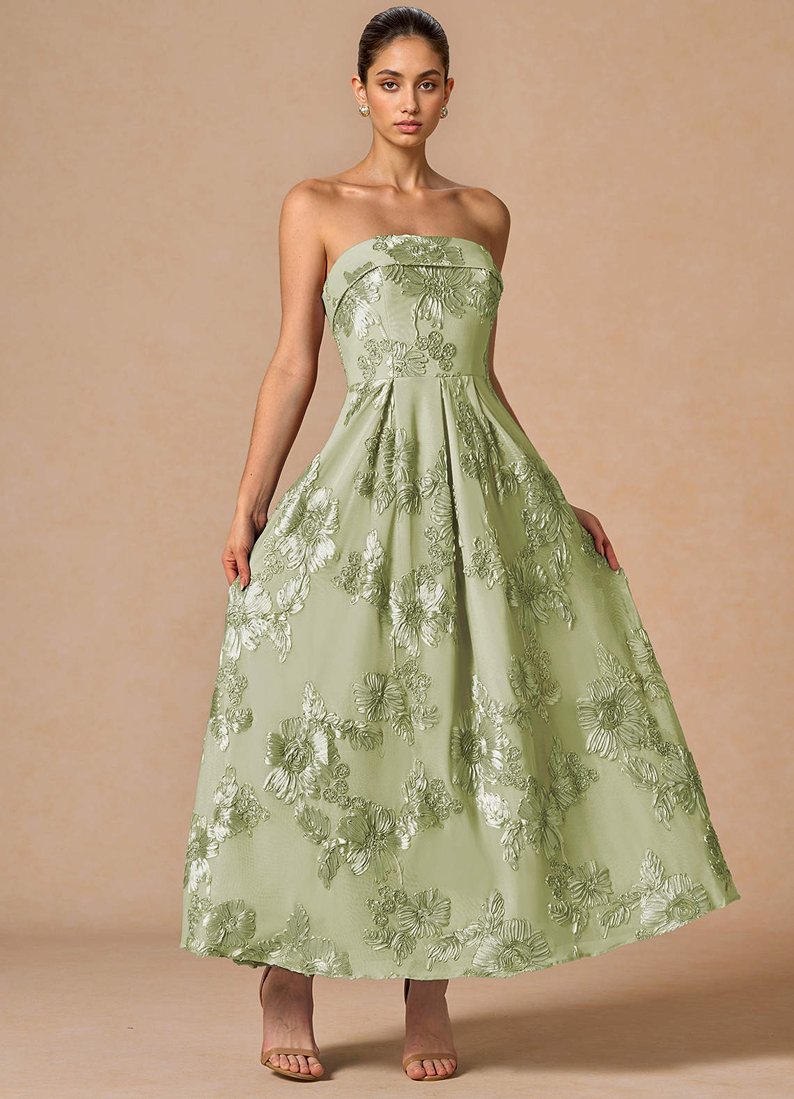 Evangeline Light Green Maxi Dress | Azazie