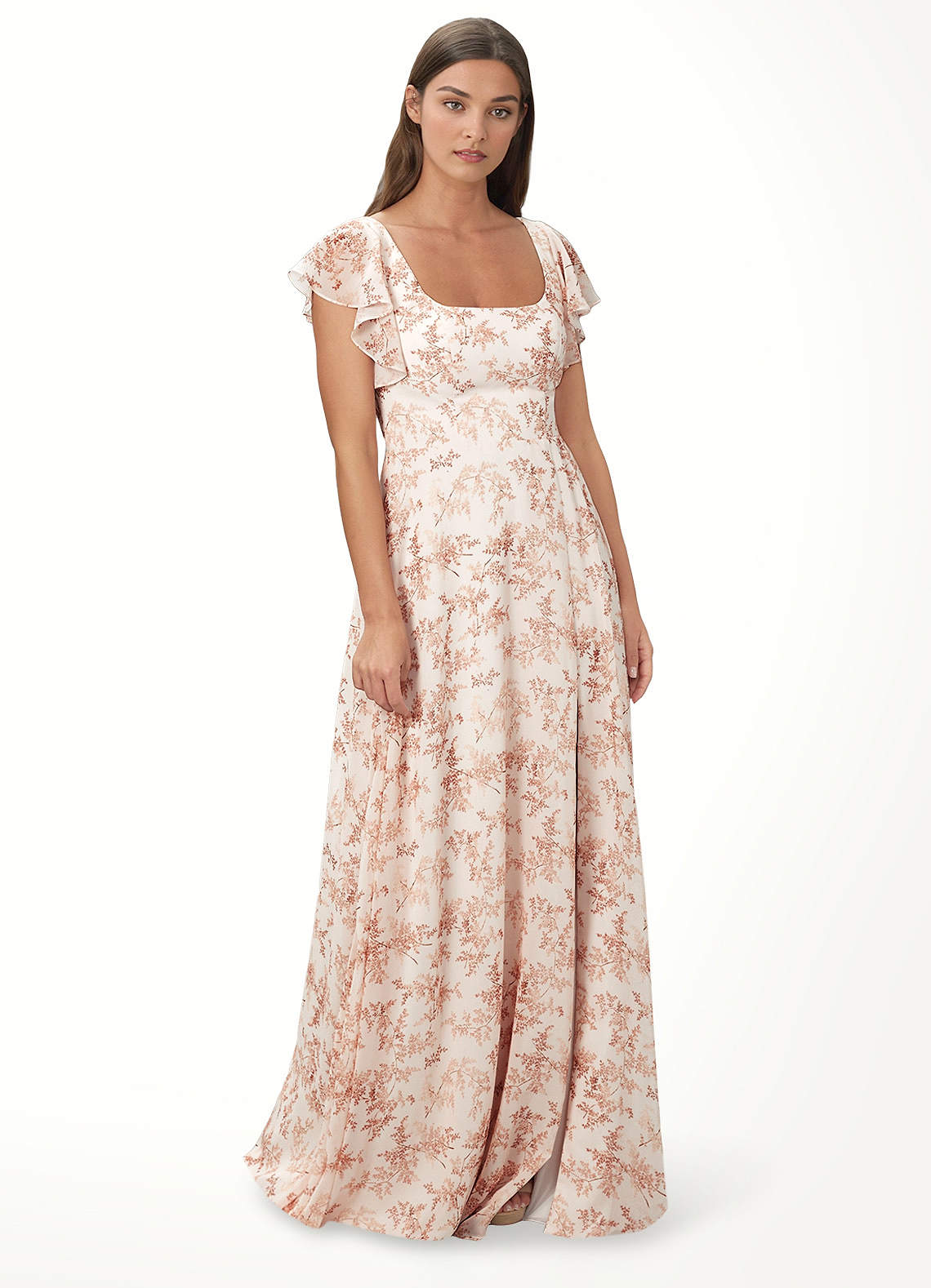 Pink Fern Floral Azazie Bondi Bridesmaid Dresses | Azazie