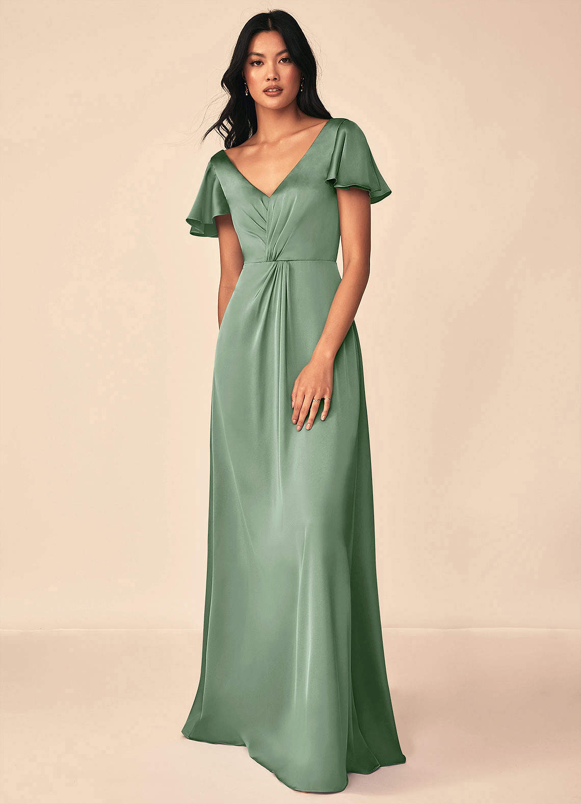 Matcha Azazie Soren Stretch Satin Dress Bridesmaid Dresses | Azazie