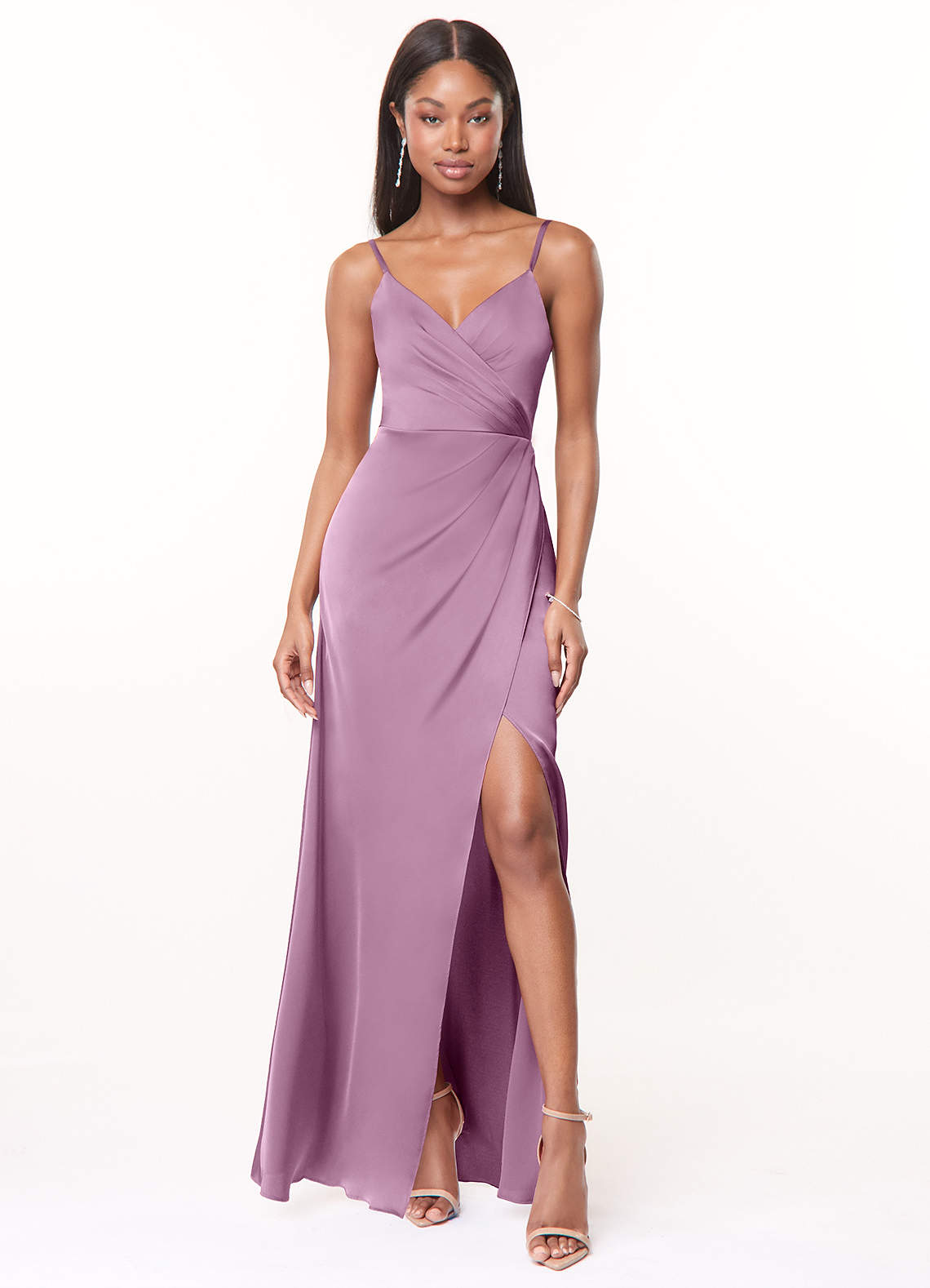 Wisteria Azazie Maci Stretch Satin Dress Bridesmaid Dresses | Azazie