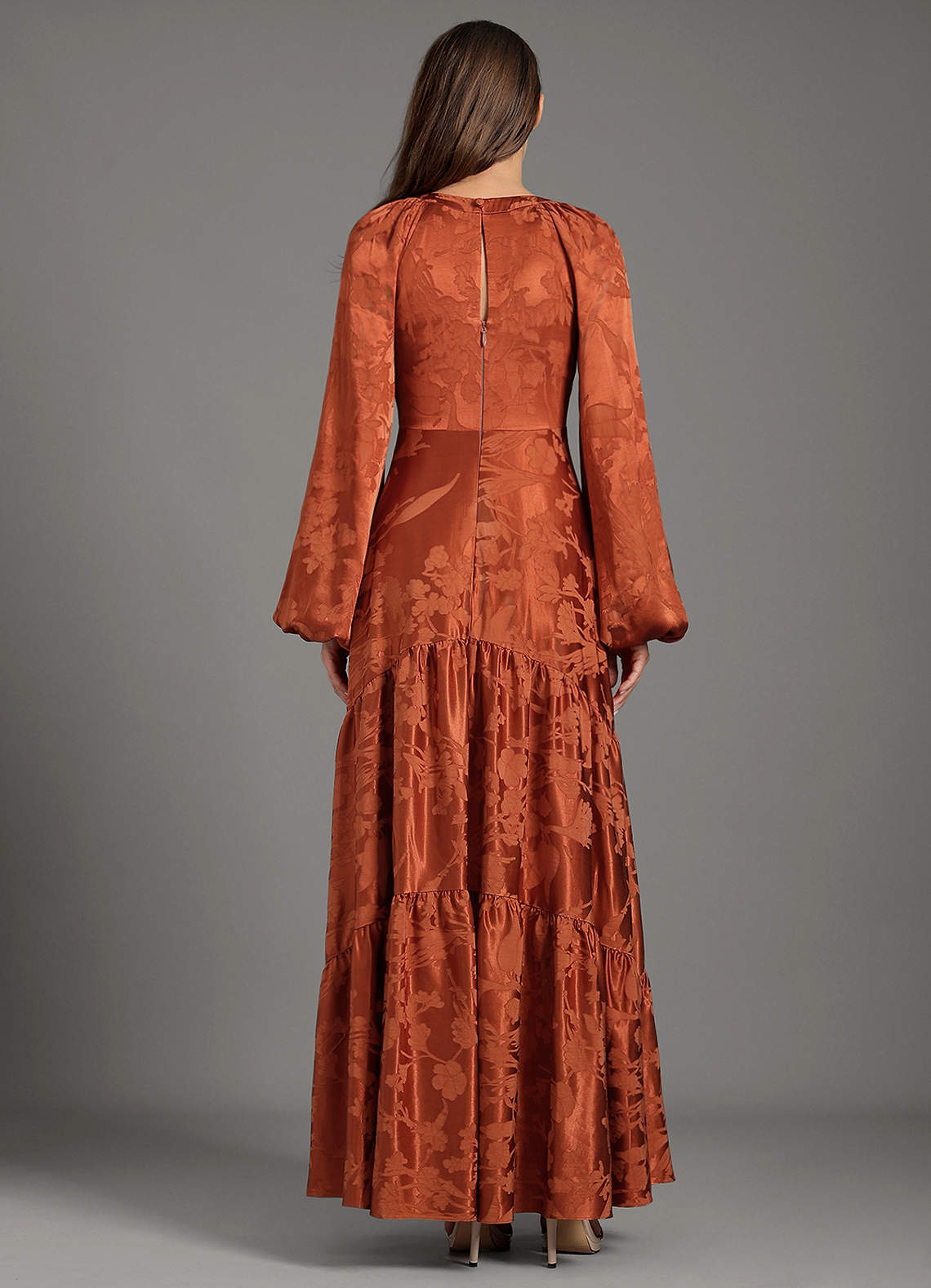 Melissa Rust Long Sleeve Maxi Dress Atelier Dresses | Azazie