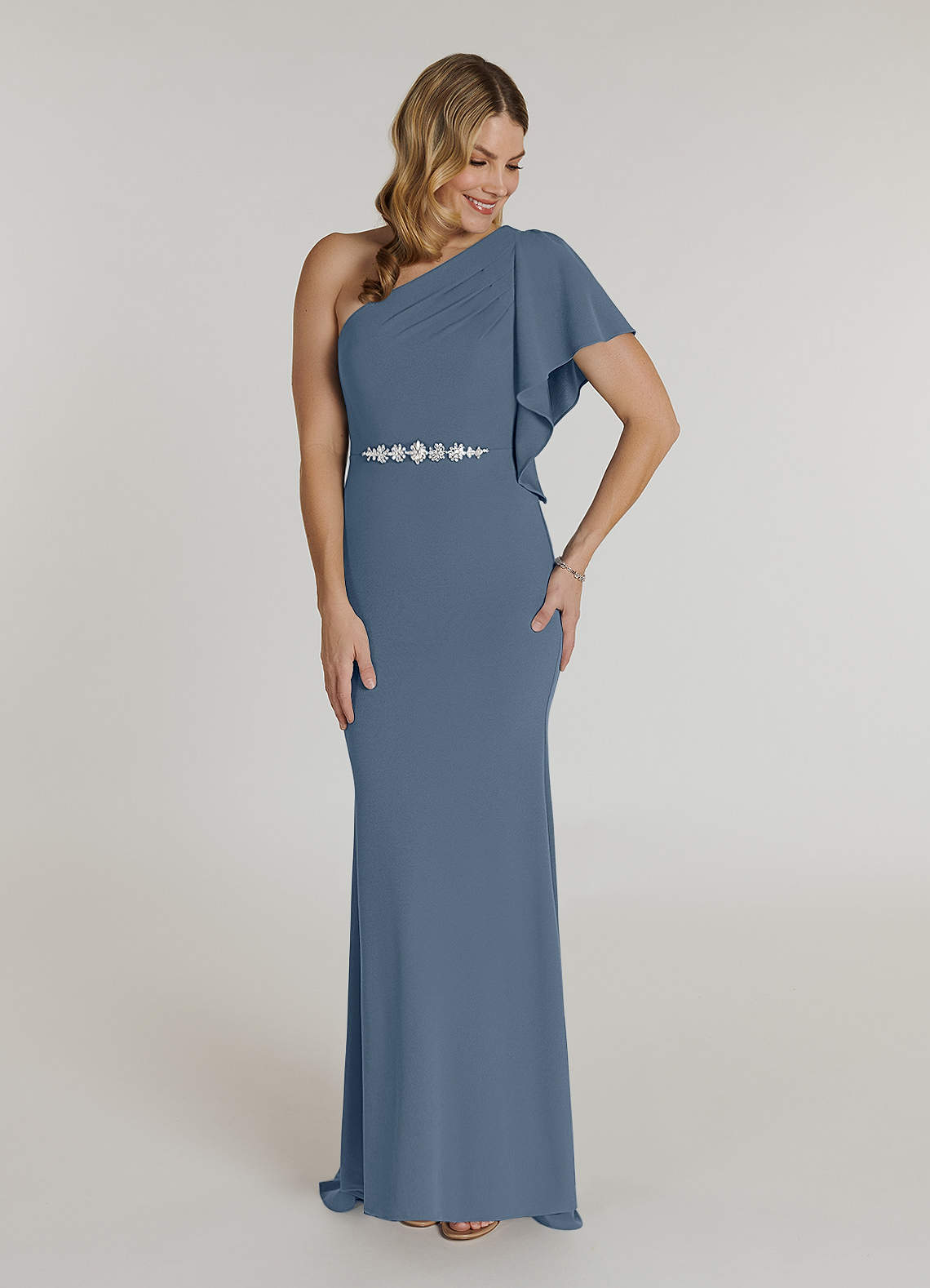 Azazie Pia Twilight Mermaid Pleated Stretch Crepe Dress | Azazie
