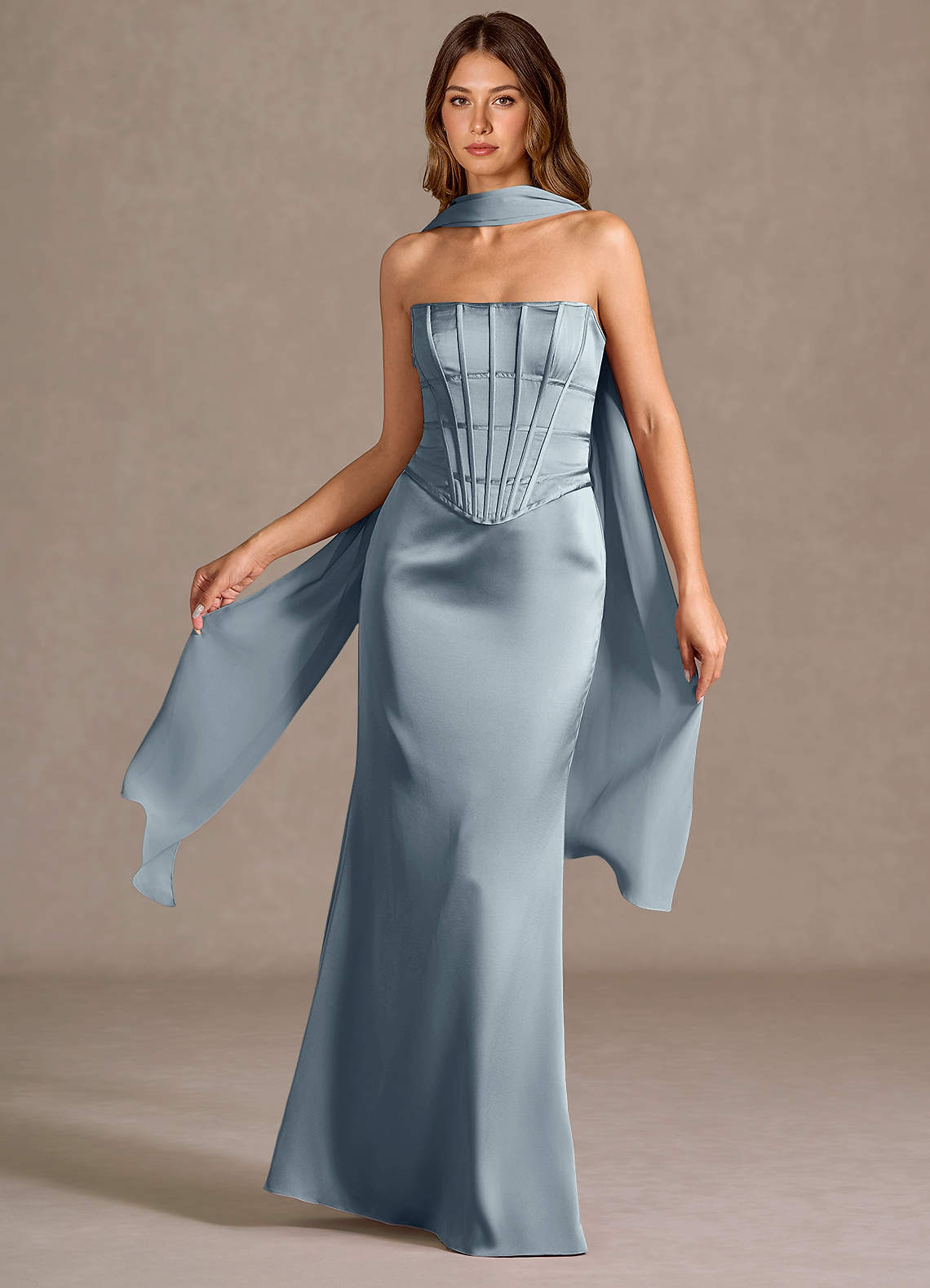 Berthe Powder Blue Maxi Dress | Azazie CA