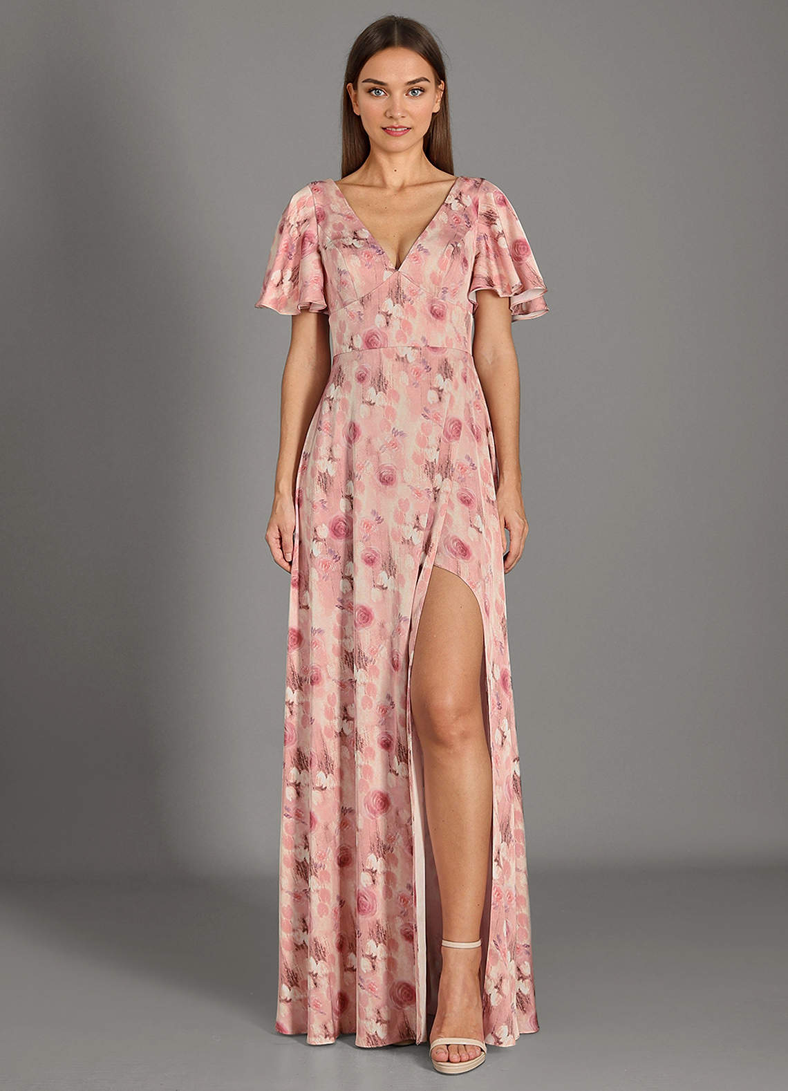 Azazie Lani Stretch Satin Dress Demure Roses Bridesmaid Dresses | Azazie