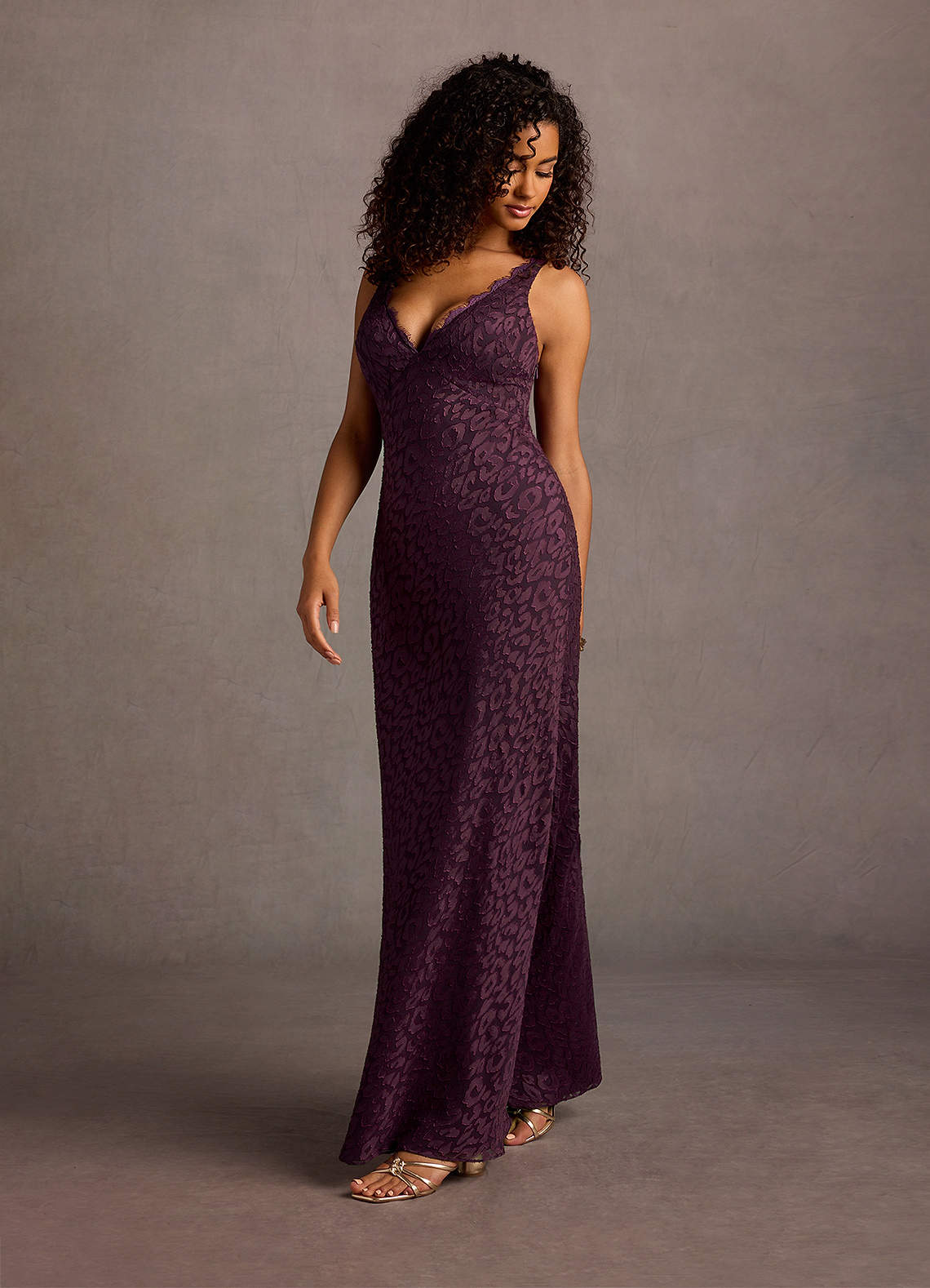 Ravyn Grape Plunging Maxi Dress Atelier Dresses | Azazie