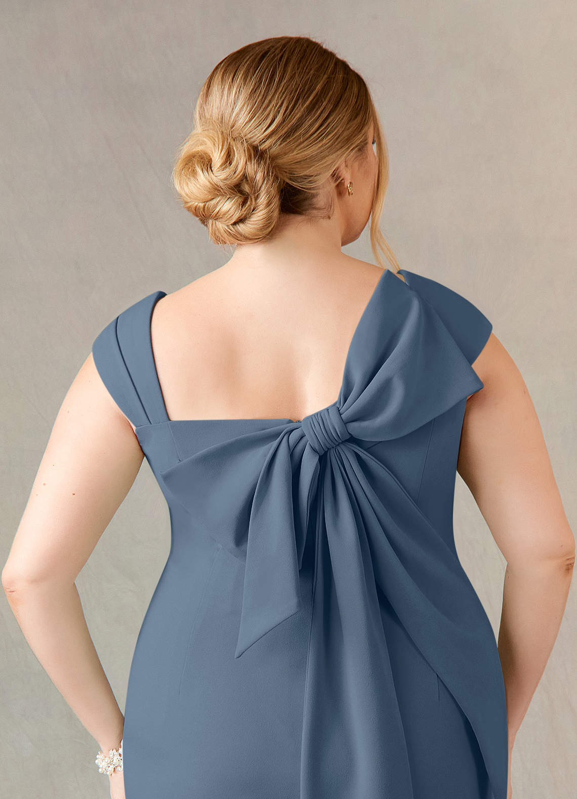 Twilight Azazie Ellen Sheath Side Slit Stretch Crepe Floor-Length Dress ...