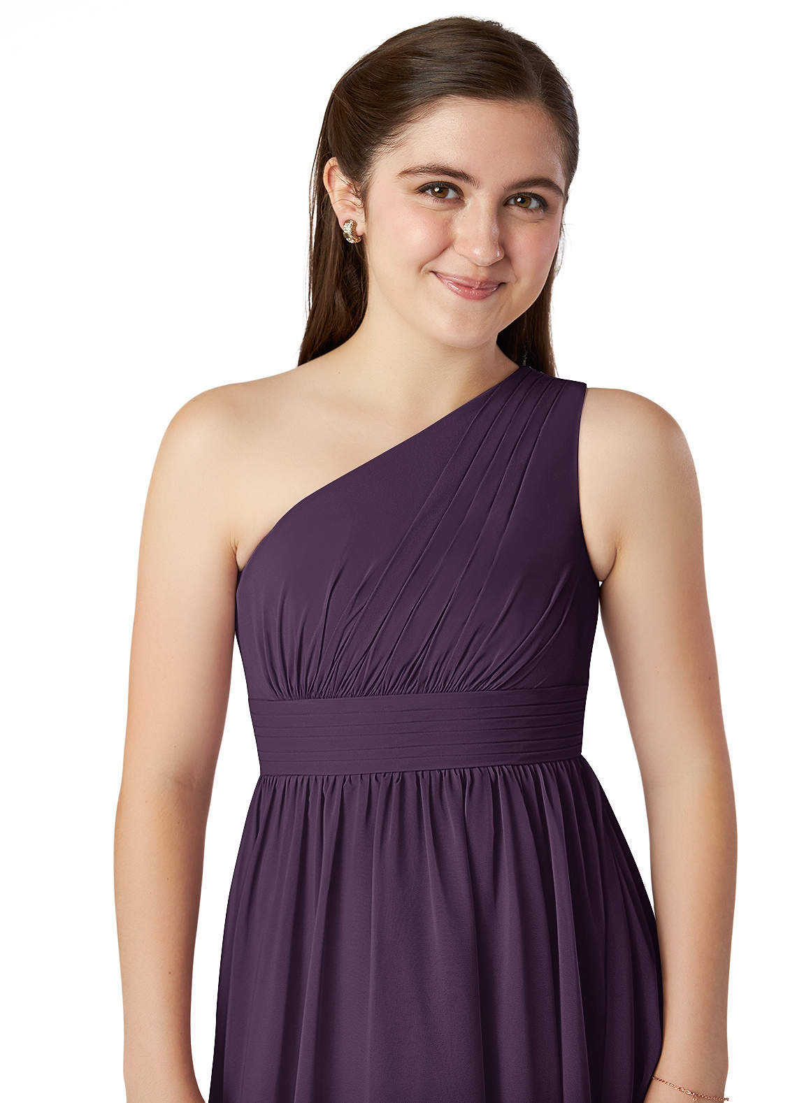 Plum Azazie Mathilda Junior Junior Bridesmaid Dresses | Azazie