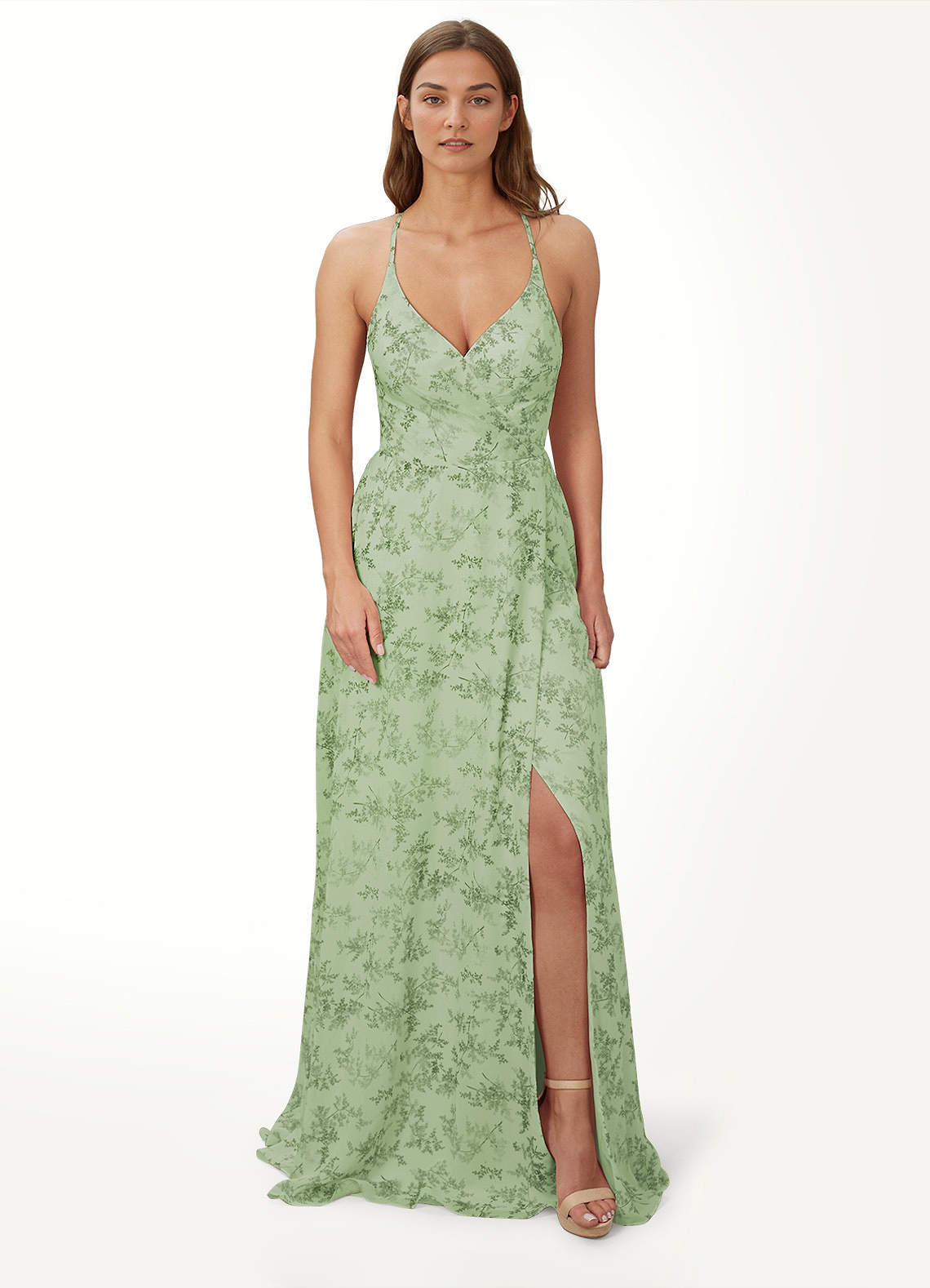 Green Fern Floral Azazie Davis Bridesmaid Dresses | Azazie