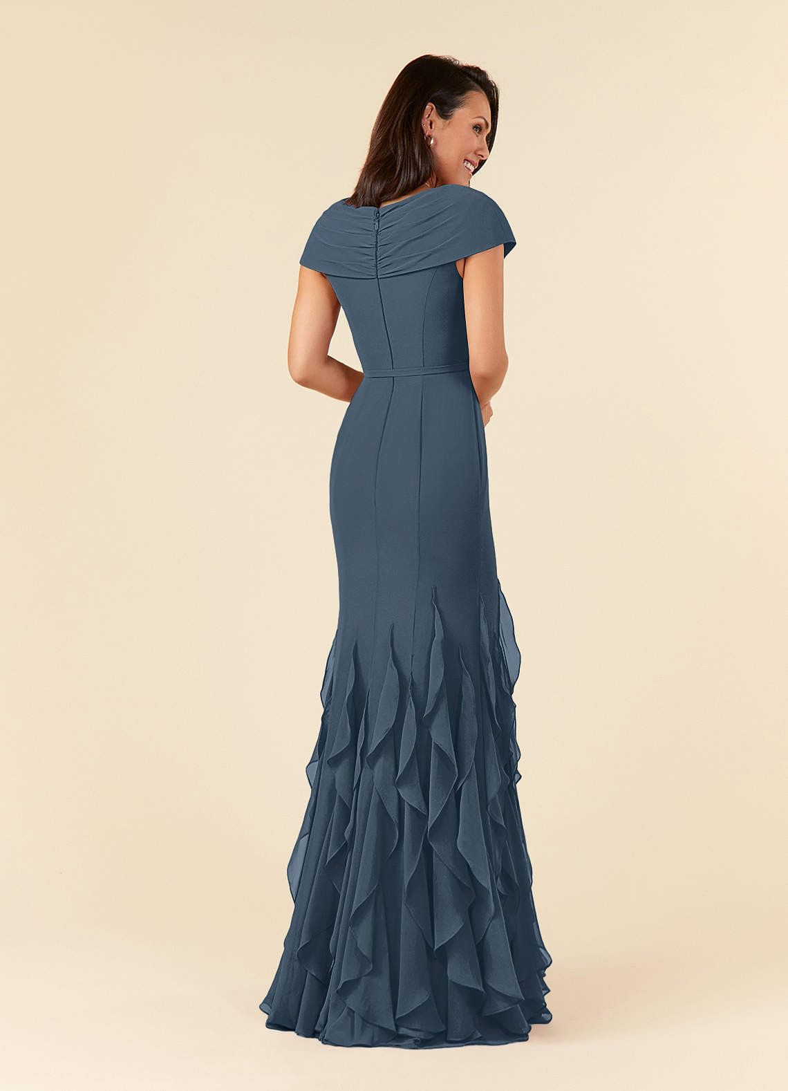 Azazie Bailora Neptune Mermaid Ruched Chiffon Dress | Azazie