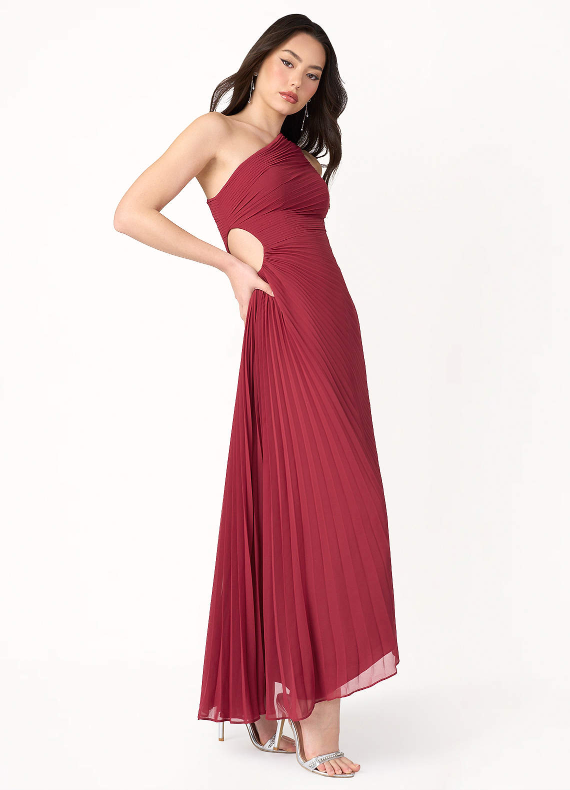 Angelina Ruby Red Asymmetrical Dress | Azazie