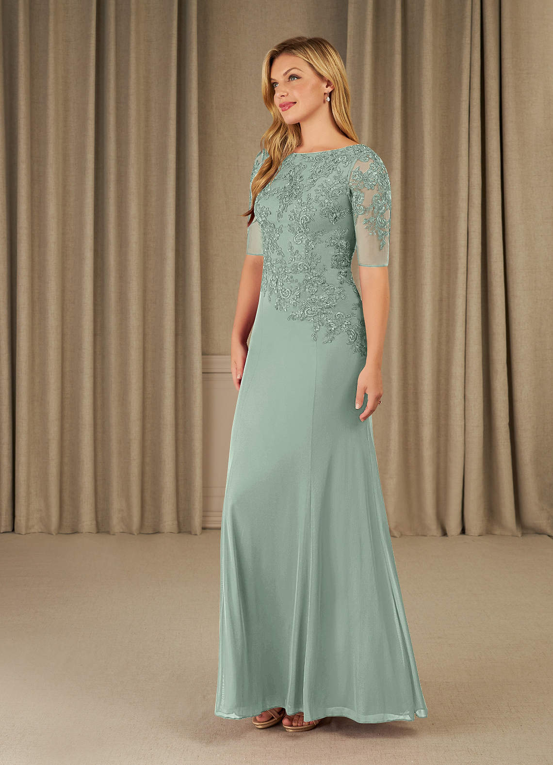 Azazie Ivanna Agave Mermaid Lace Dress | Azazie