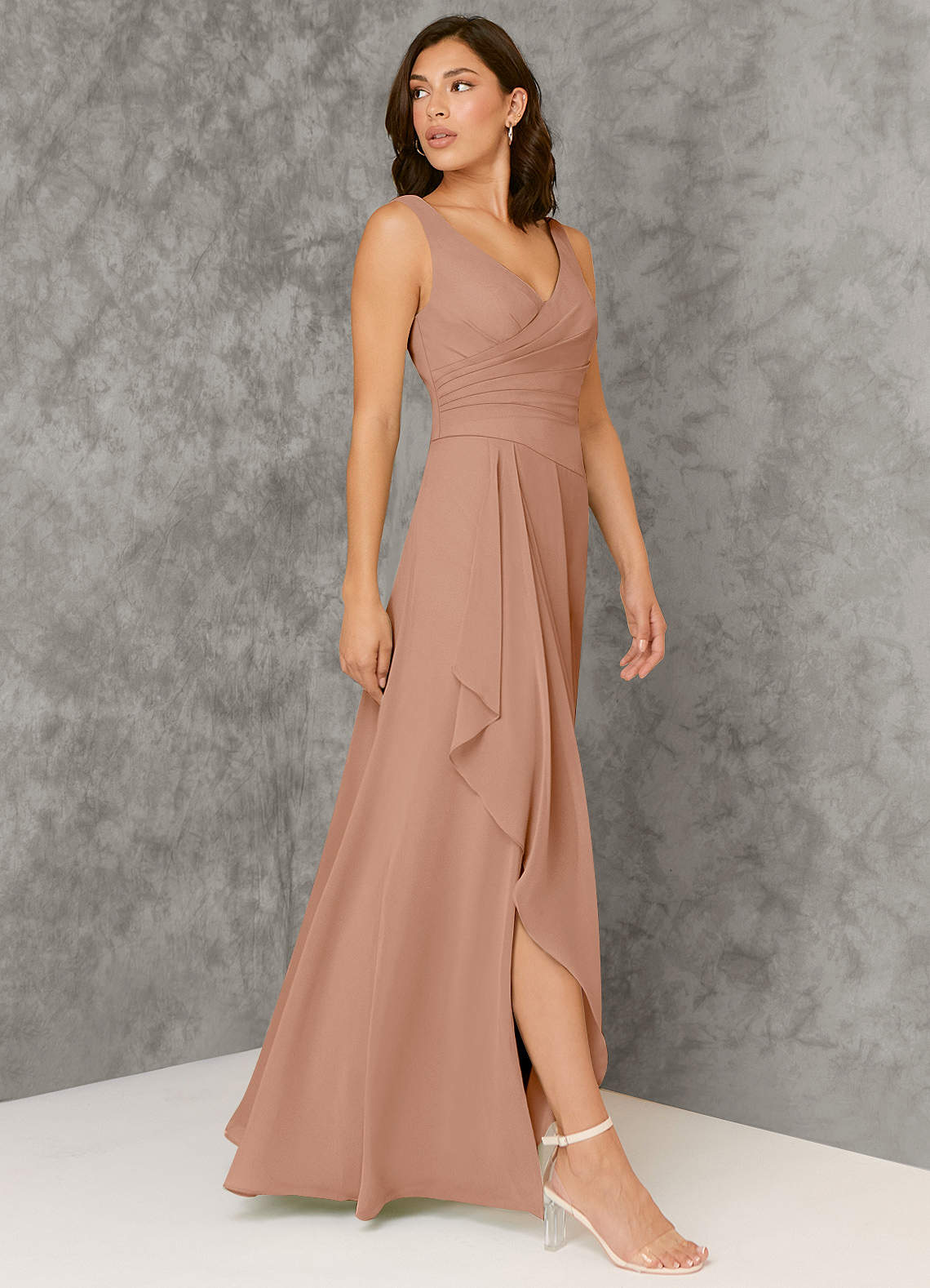 Champagne Rose Azazie Kori Bridesmaid Dresses | Azazie