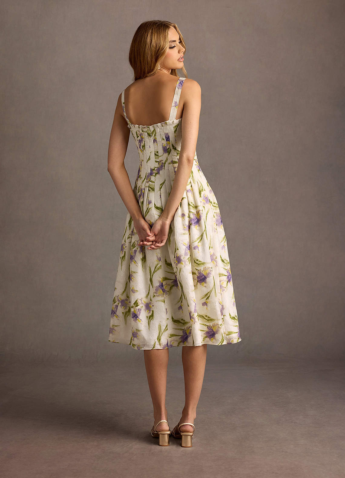 Delilah Tulip Multi Print Midi Dress Atelier Dresses | Azazie