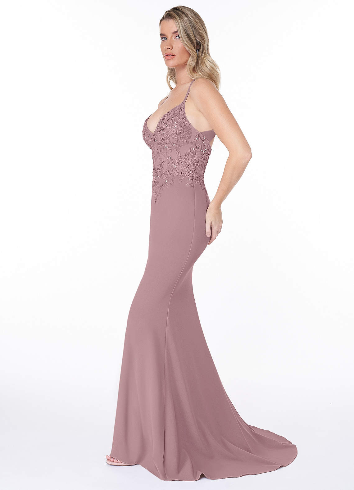 Dusty Rose Azazie Adaly Bridesmaid Dresses | Azazie