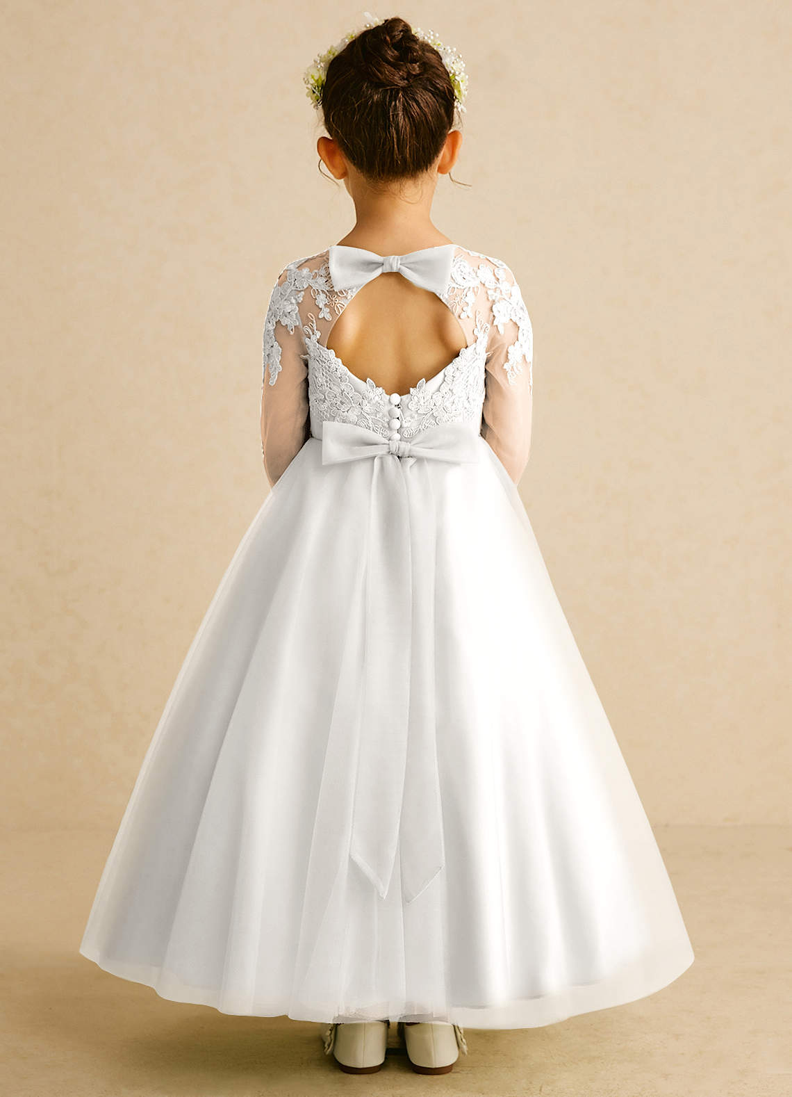 Azazie Precious Ivory A-Line Lace Tulle Dress | Azazie