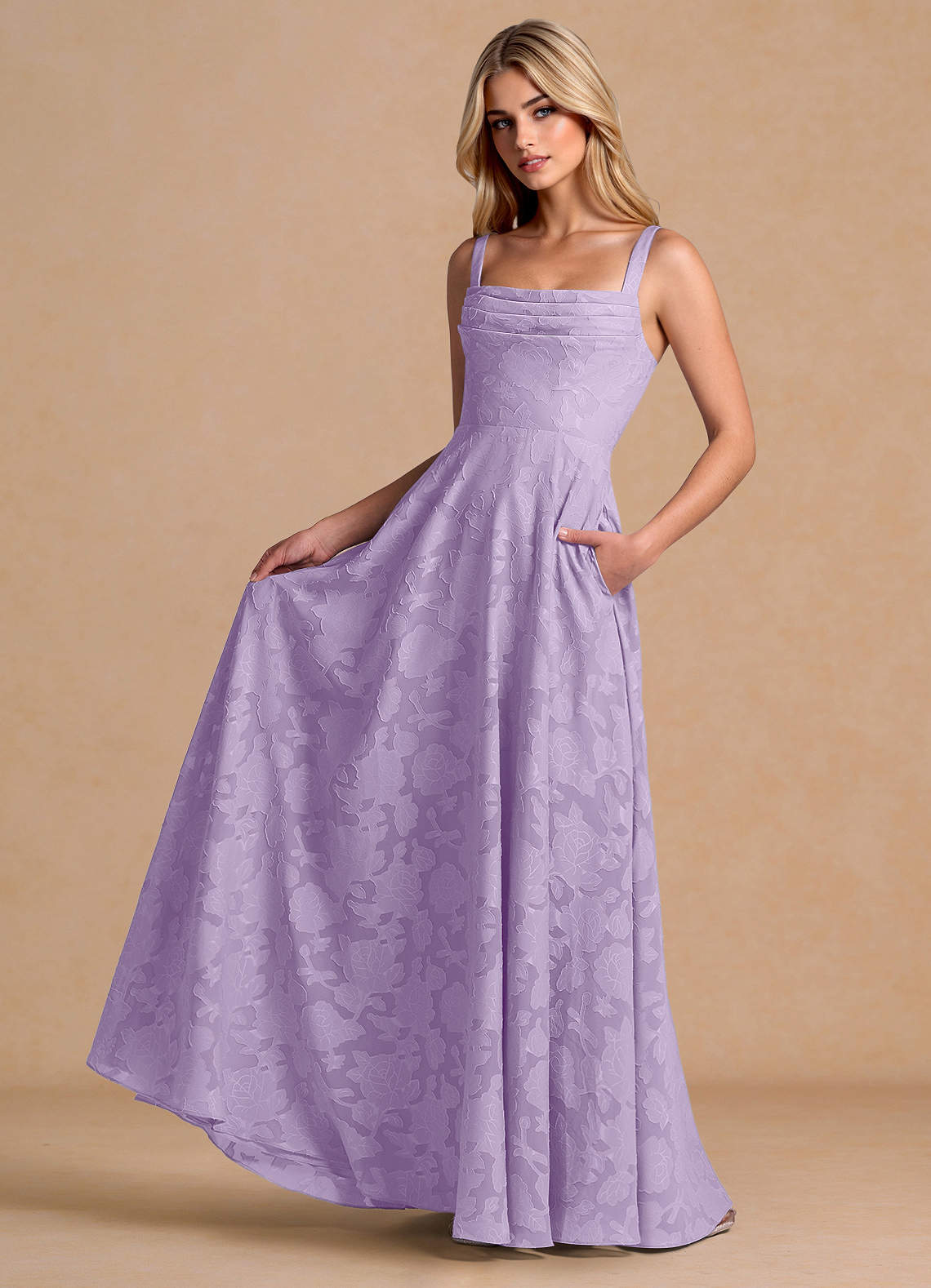 Kinneret Lilac Maxi Dress | Azazie