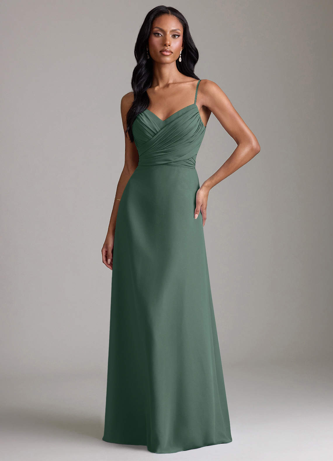 Azazie Kali Sea Moss Chiffon Bridesmaid Dresses | Azazie