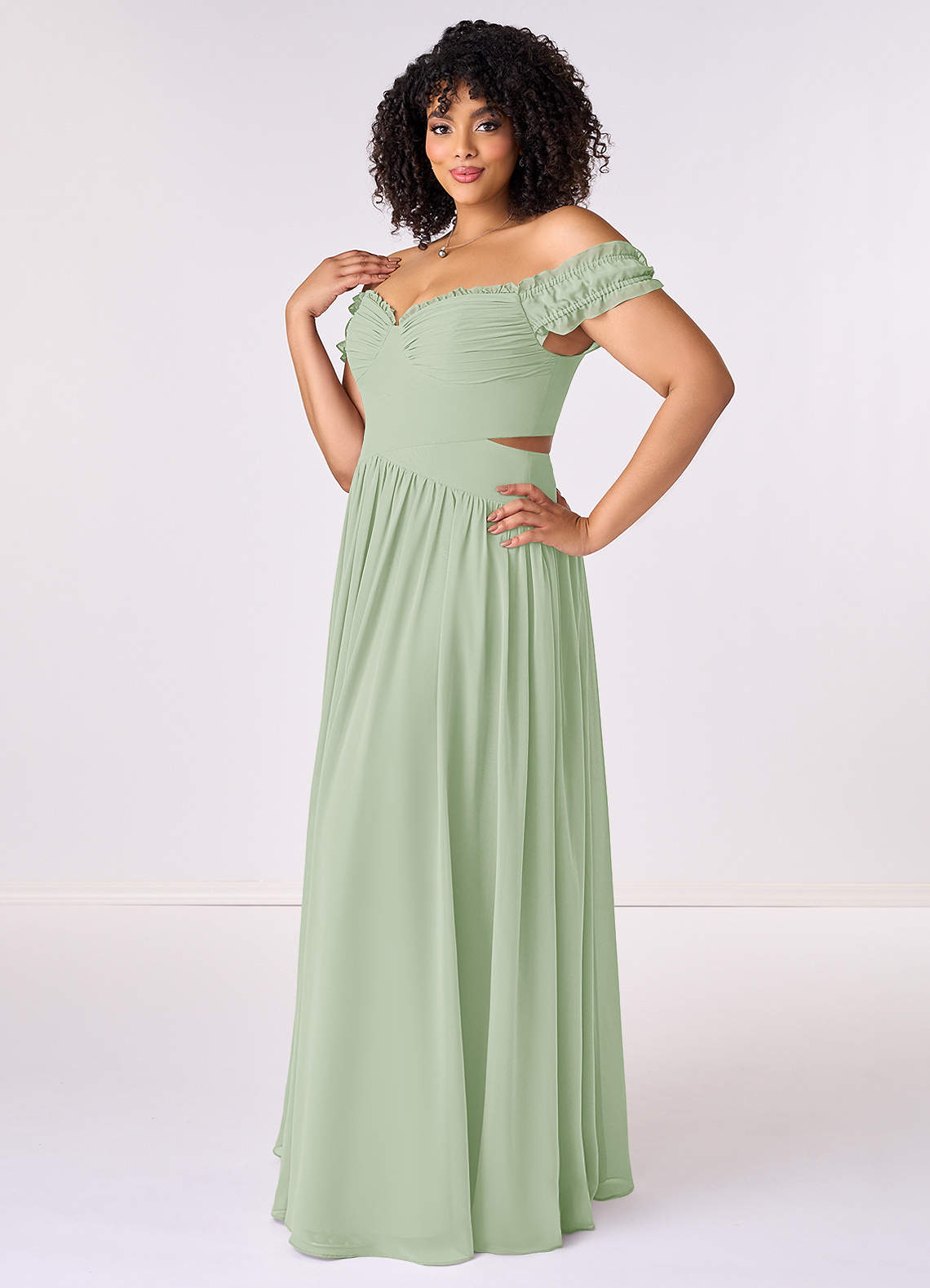 Dusty Sage Barbie™ AZAZIE 1010 Bridesmaid Dresses | Azazie