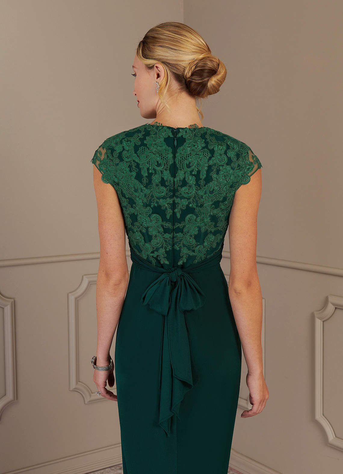 Dark Green/Pine Azazie Joana A-Line Lace Asymmetrical Dress | Azazie