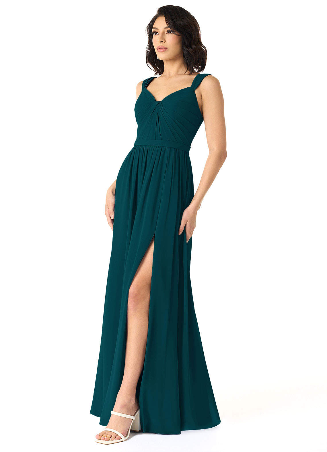 Pine Azazie Evie Bridesmaid Dresses | Azazie