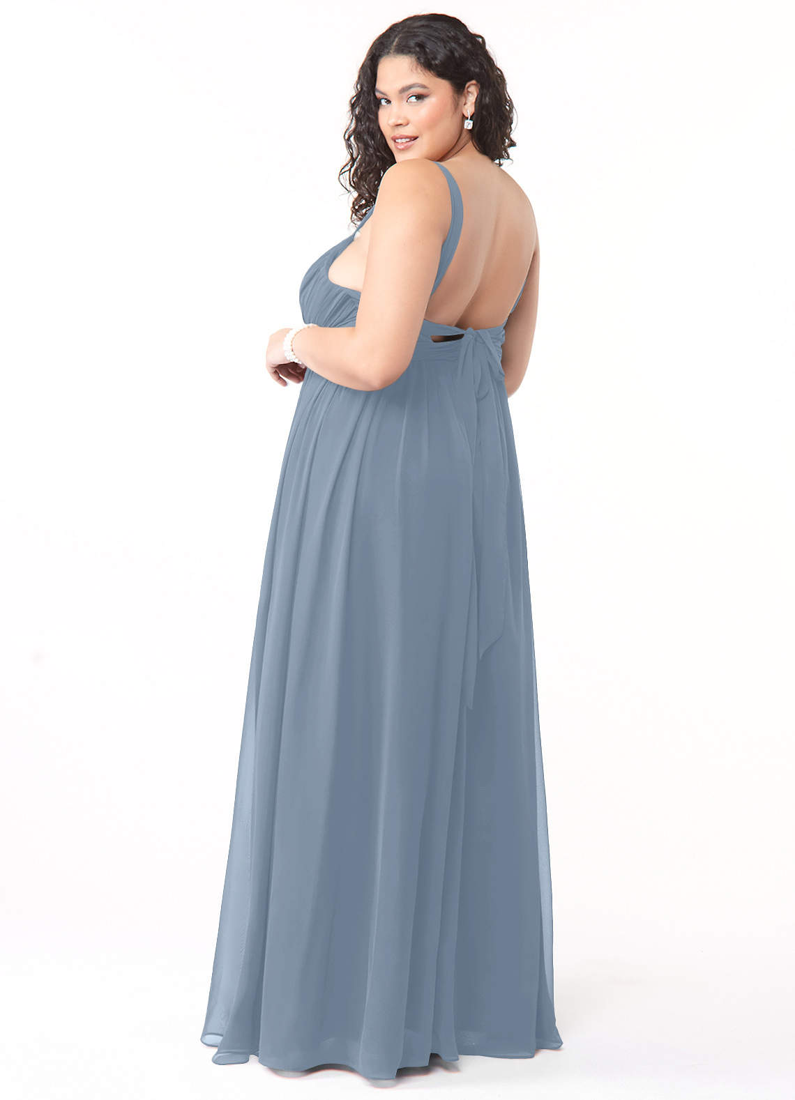Dusty Blue Azazie Aziza Bridesmaid Dresses | Azazie
